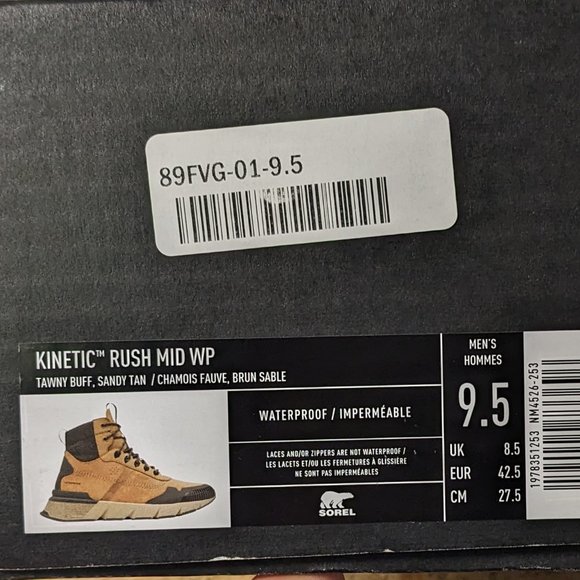 Sorel | Shoes | Sorel Kinetic Rush Mid Waterproof Boots Black Mens 95 M ...